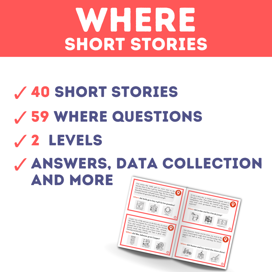 Where Question Short Stories Wh Question Auditory Reading Comprehension ...