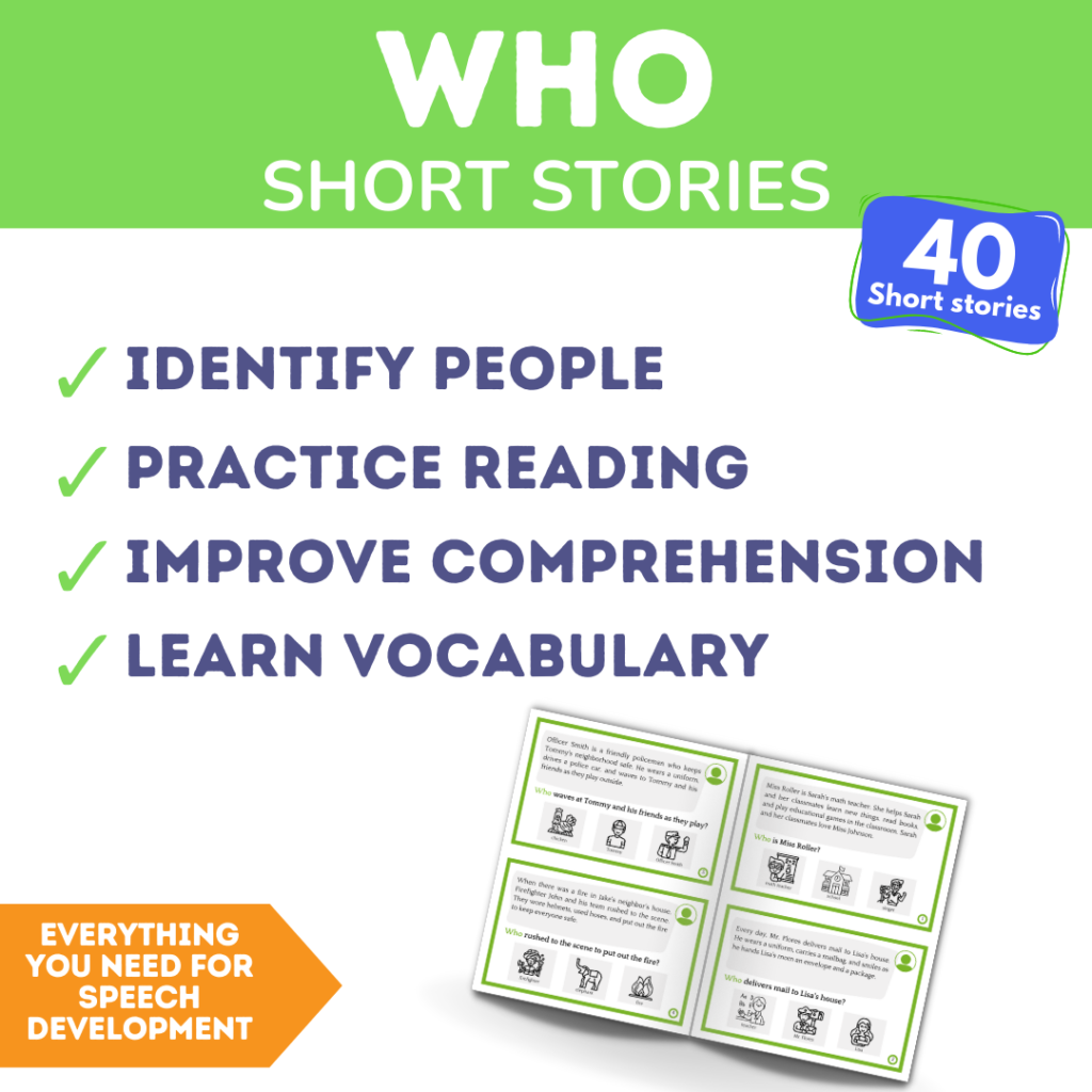 Who Question Short Stories Wh Question for Auditory Reading ...