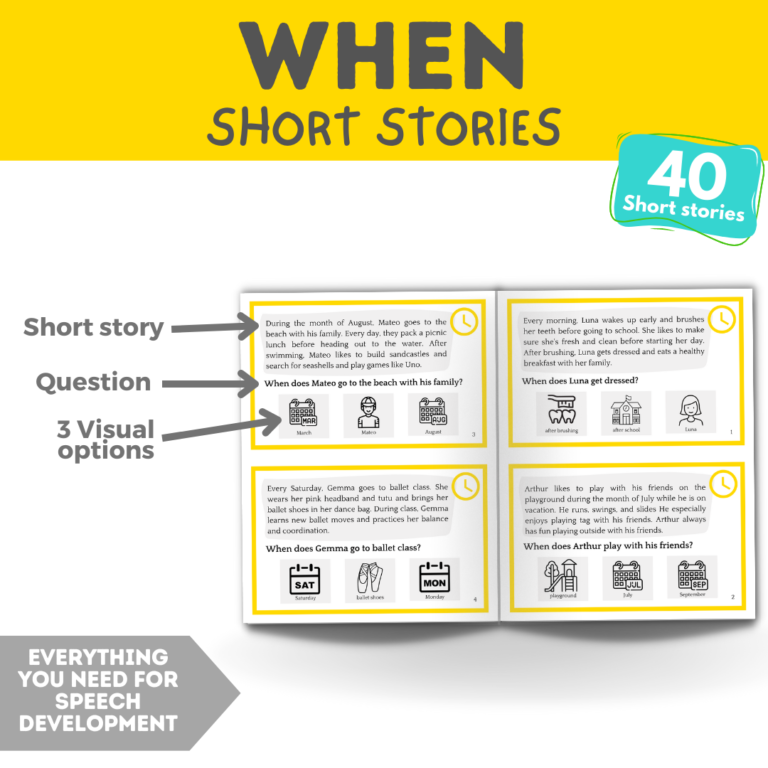 When Question Short Stories Wh Question Reading Comprehension Autism ...