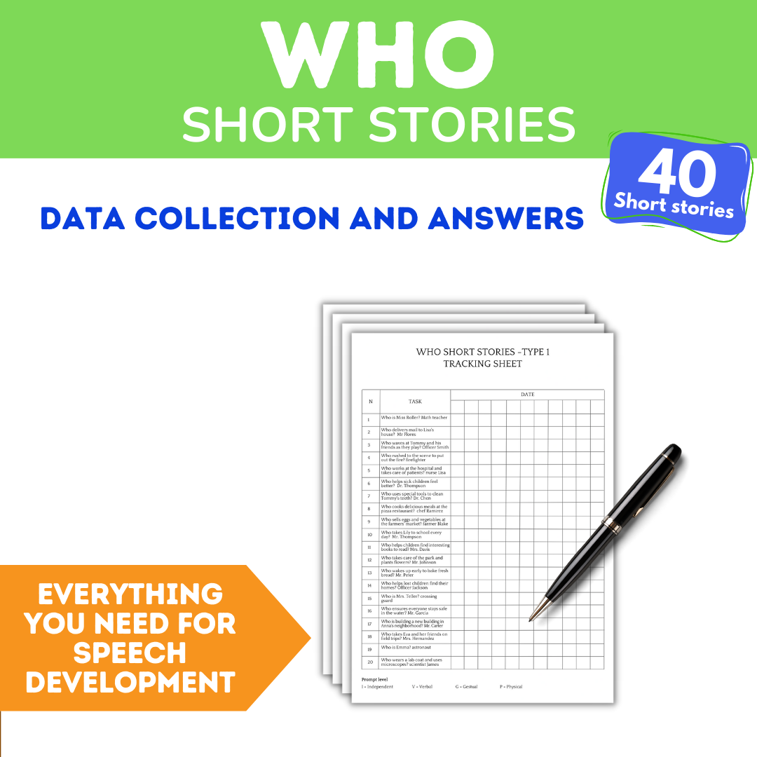 Who Question Short Stories Wh Question for Auditory Reading ...