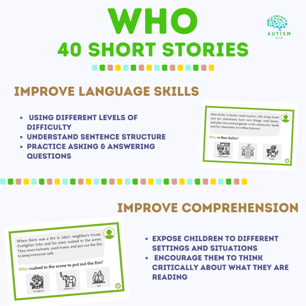 Who Question Short Stories Wh Question for Auditory Reading ...