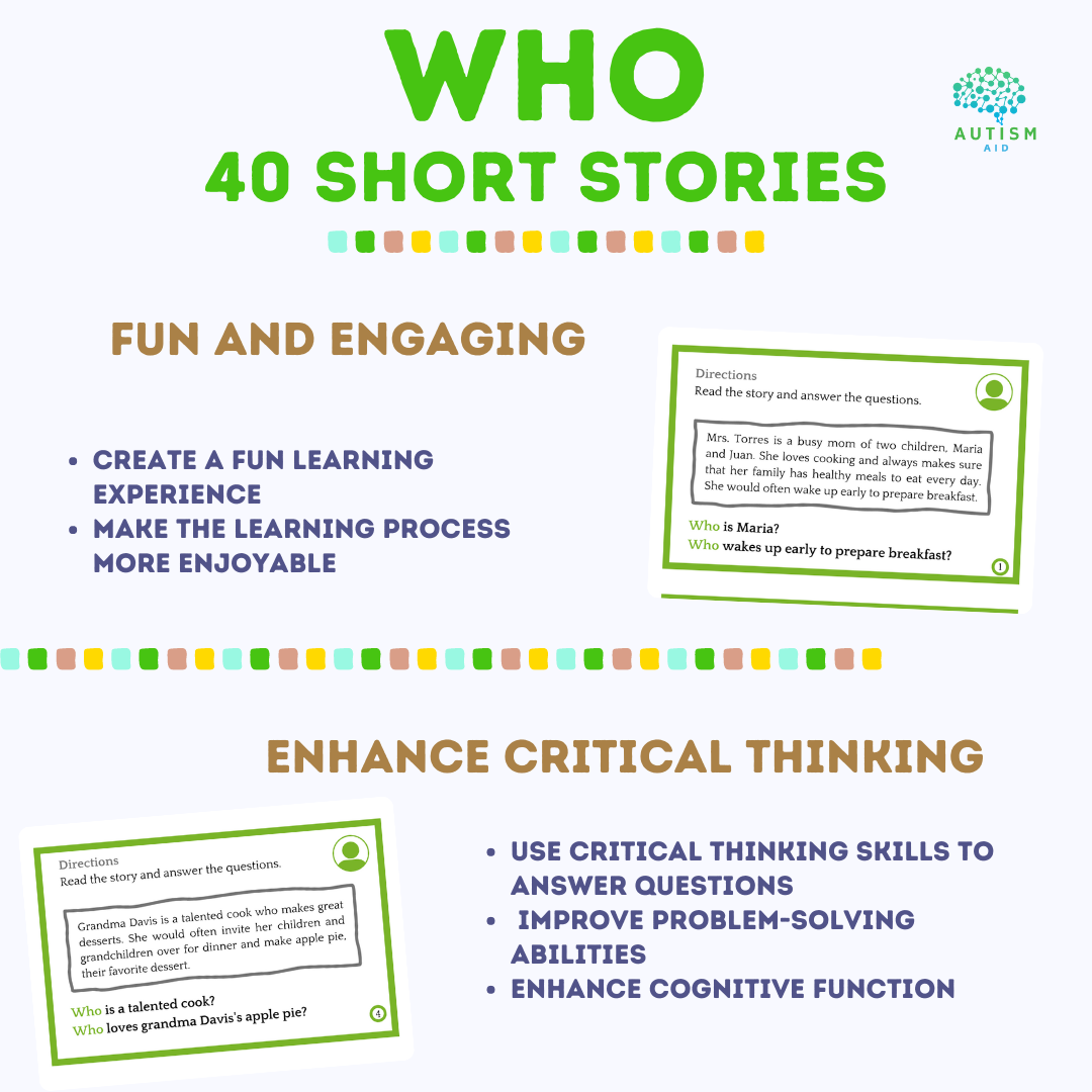 Who Question Short Stories Wh Question for Auditory Reading ...