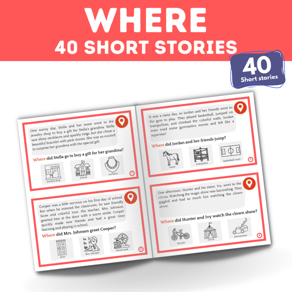 Where Question Short Stories Wh Question Auditory Reading Comprehension ...