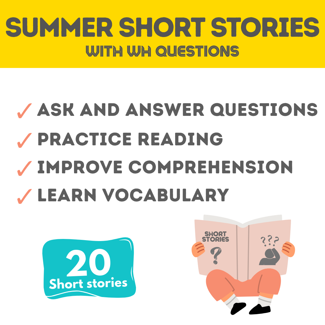 Summer 20 Short Stories with WH Open Questions Reading Speech Therapy ...