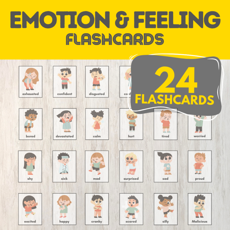 Emotion Flashcard Feeling Calm Down Emotion Regulation Montessori ...