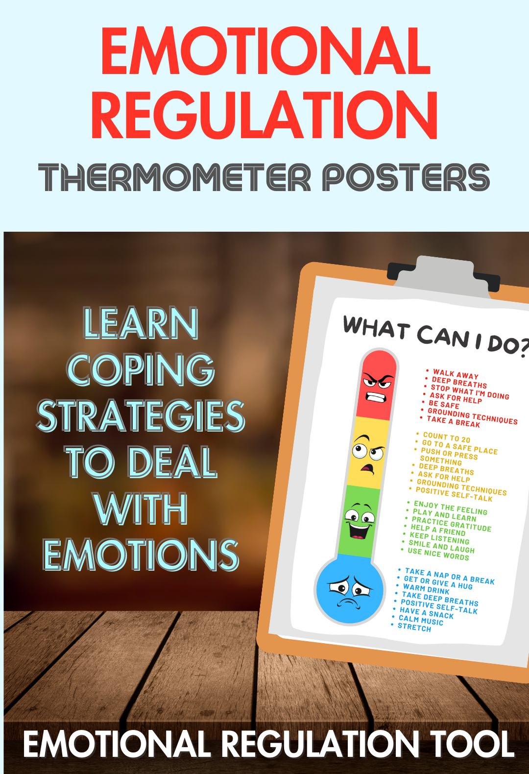 Emotion Thermometer 4Poster Regulation Zone Feeling Calm Down Corner ...