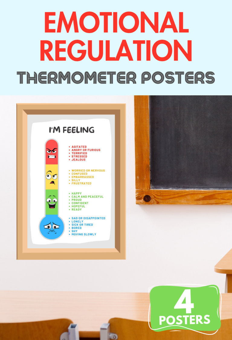 Emotion Thermometer 4Poster Regulation Zone Feeling Calm Down Corner ...