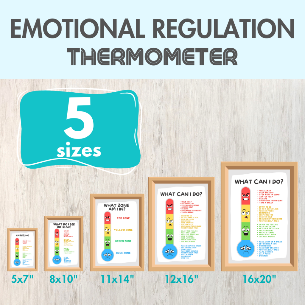 Emotion Thermometer 4Poster Regulation Zone Feeling Calm Down Corner ...