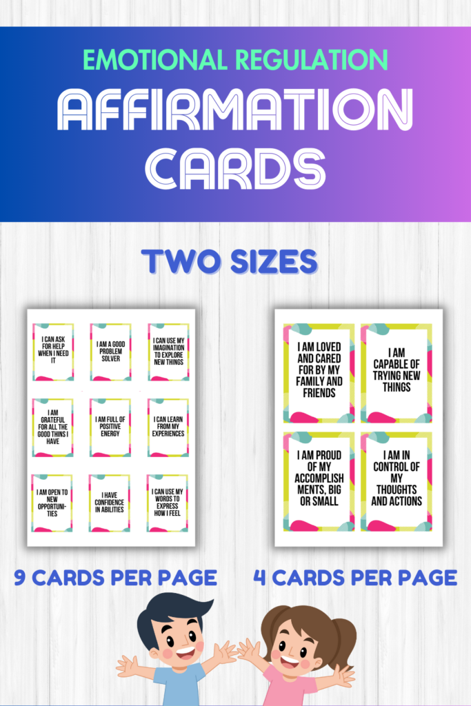 Positive Self Talk Affirmation Cards Calm Down Corner Tool Coping ...