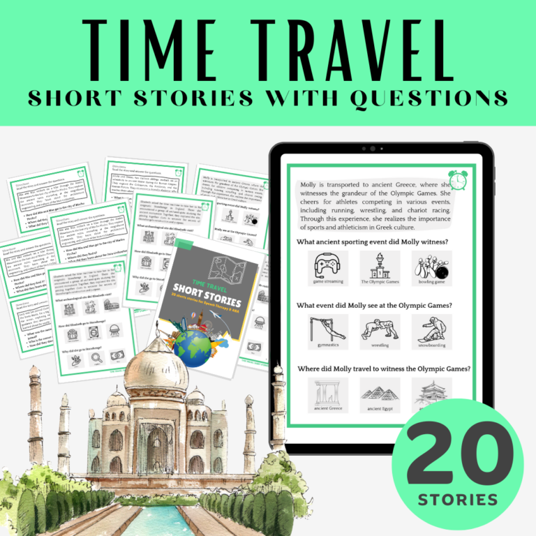 Time Travel 20 Short Stories with WH Questions Reading Speech Therapy ...
