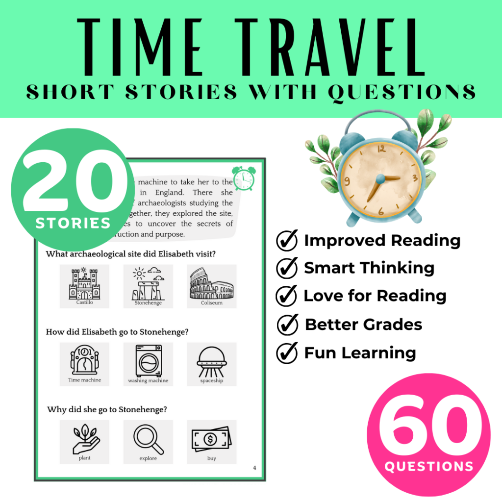 Time Travel 20 Short Stories with WH Questions Reading Speech Therapy ...