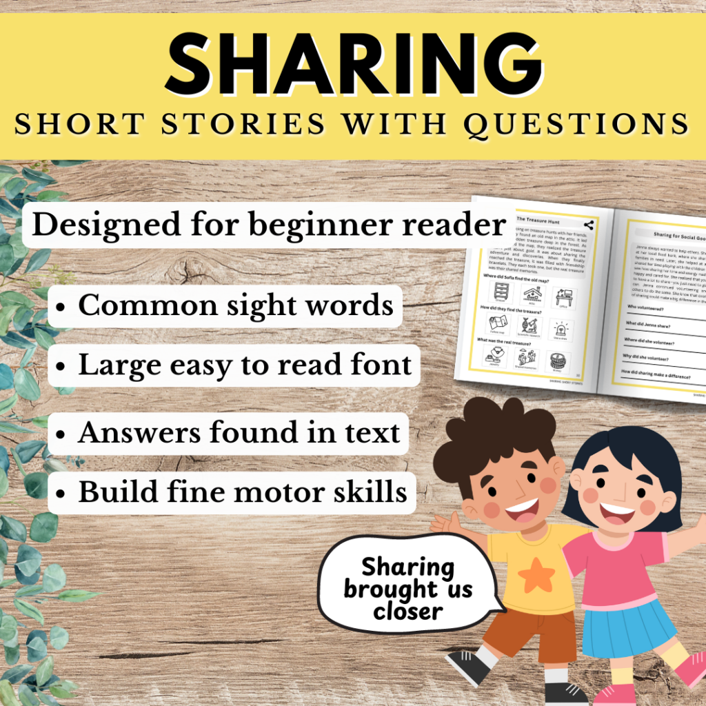 Sharing 20 Short Stories W/ WH 80 Open Questions Autism Reading SEL ...